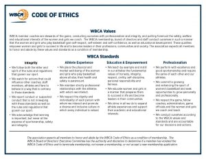 Code of Ethics & Values - WBCA